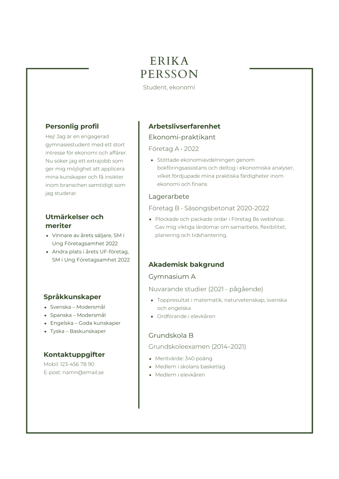 Gratis CV-mallar och mallar för personligt brev | Allakando