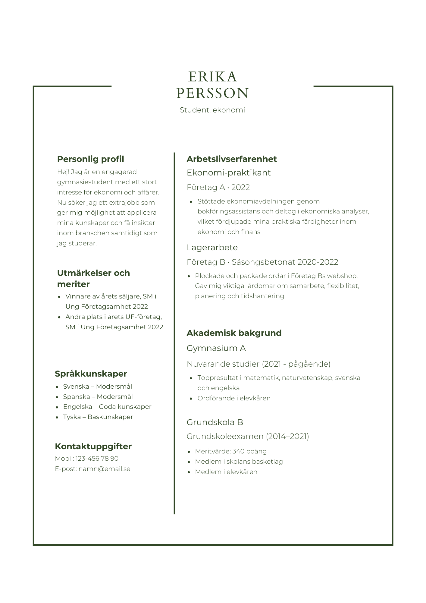 Gratis CV-mallar och mallar för personligt brev | Allakando